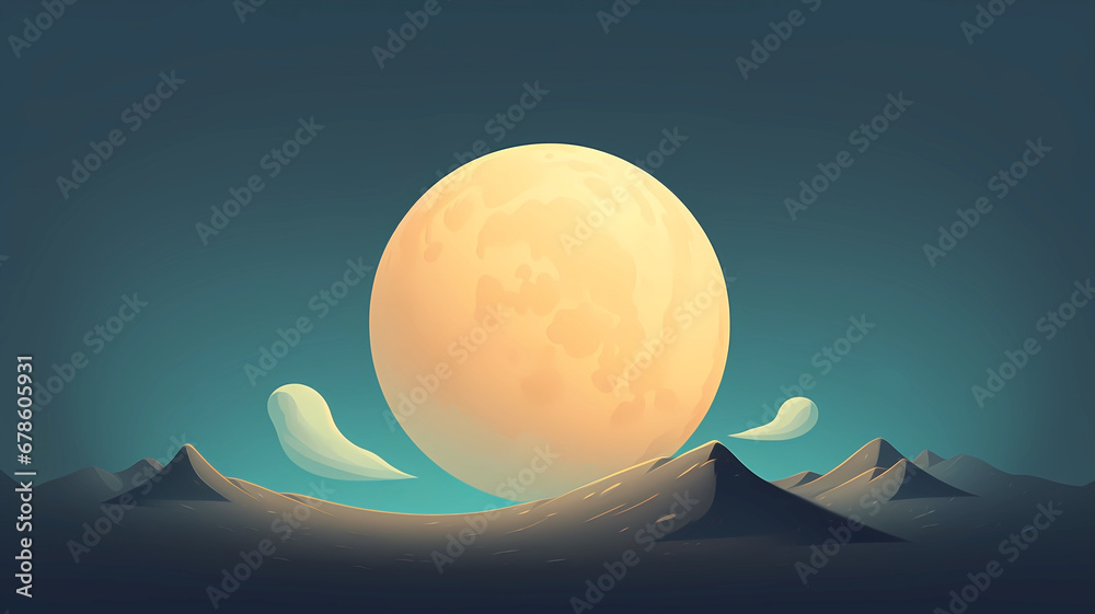 Hand drawn cartoon moon illustration material Stock Illustration ...