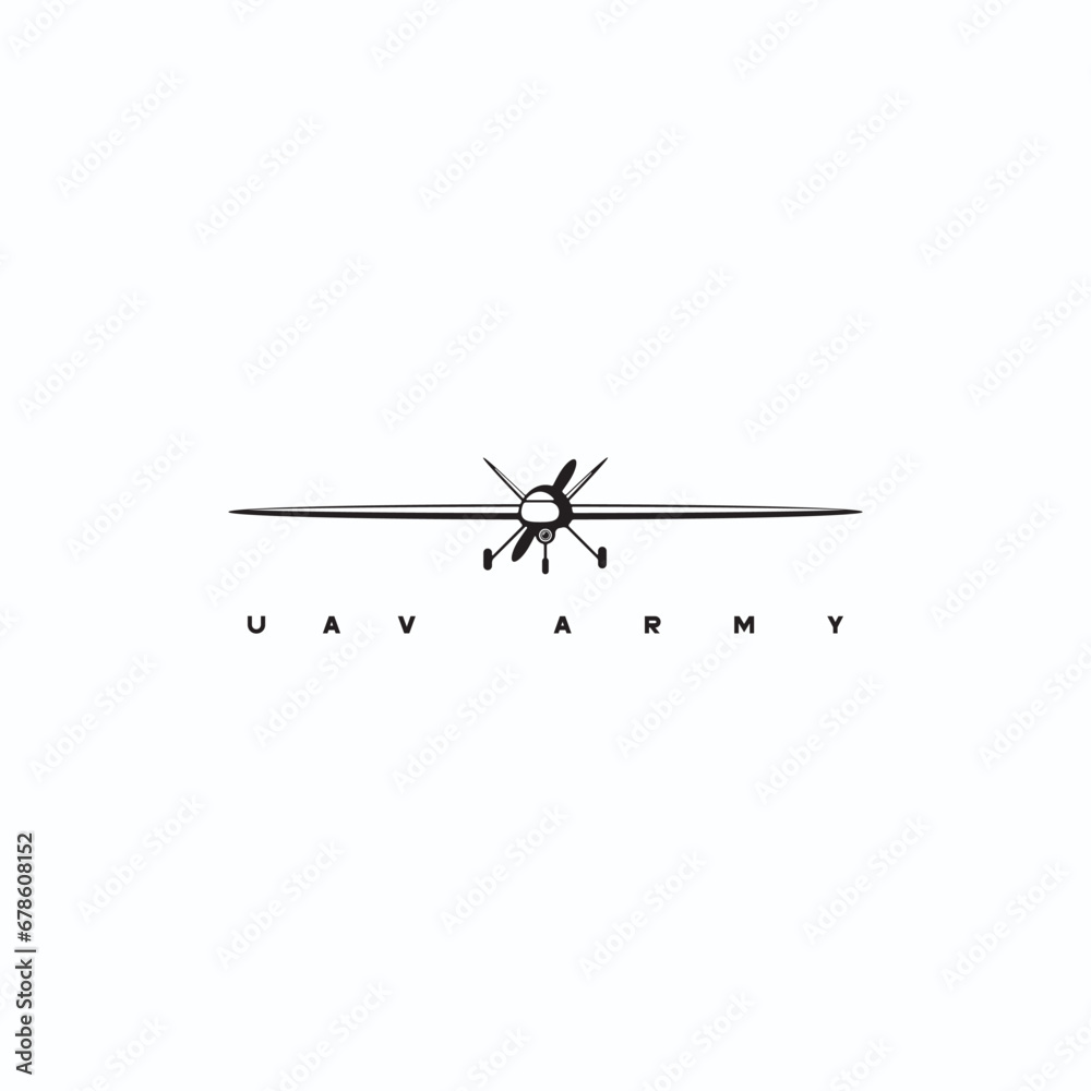 Drone, UAV shop logo, poster. Drone icons set. Collection of 4 drone's ...