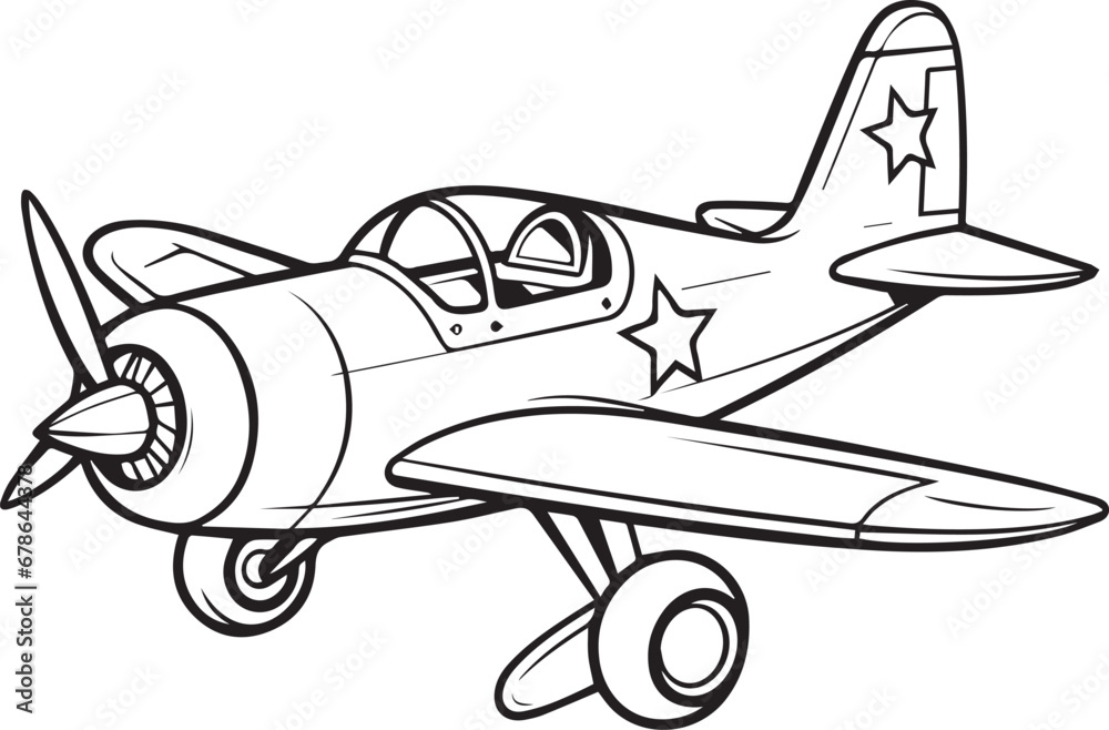 Airplane coloring page design for kids Stock Vector | Adobe Stock