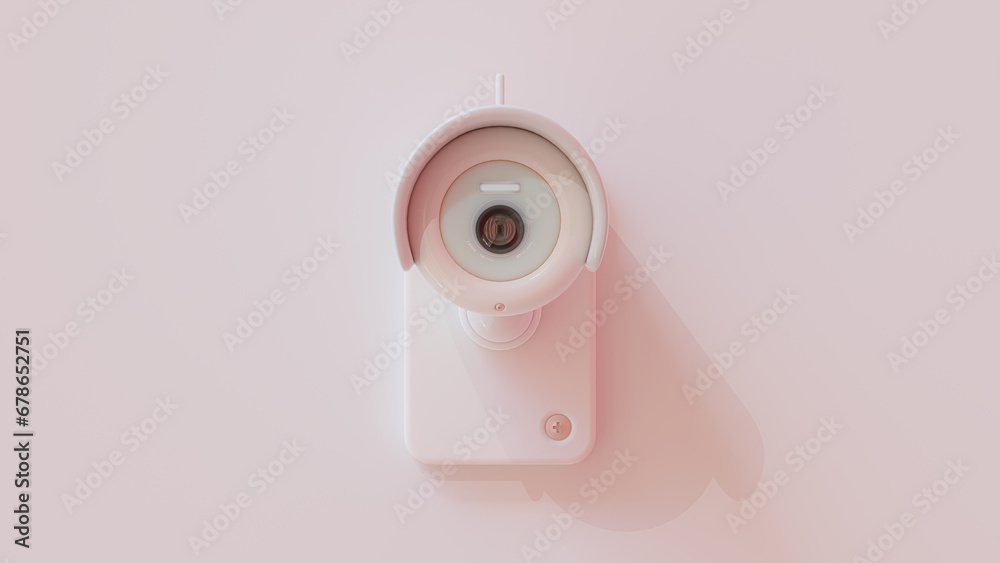 Security CCTV camera cute shape and pink pastel color for children room ...