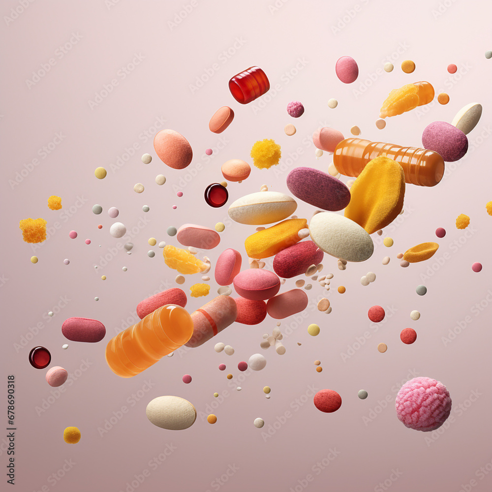 clean, modern visuals of supplements and vitamins, pill form, powder ...