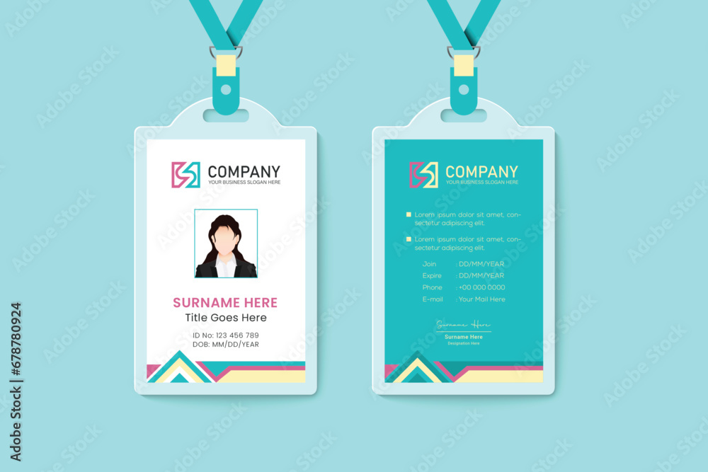Unique professional colorful id card design for Corporate company Stock ...
