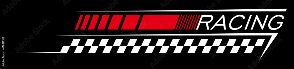 Car race checkered flag start or finish sign, motor vehicle speed ...