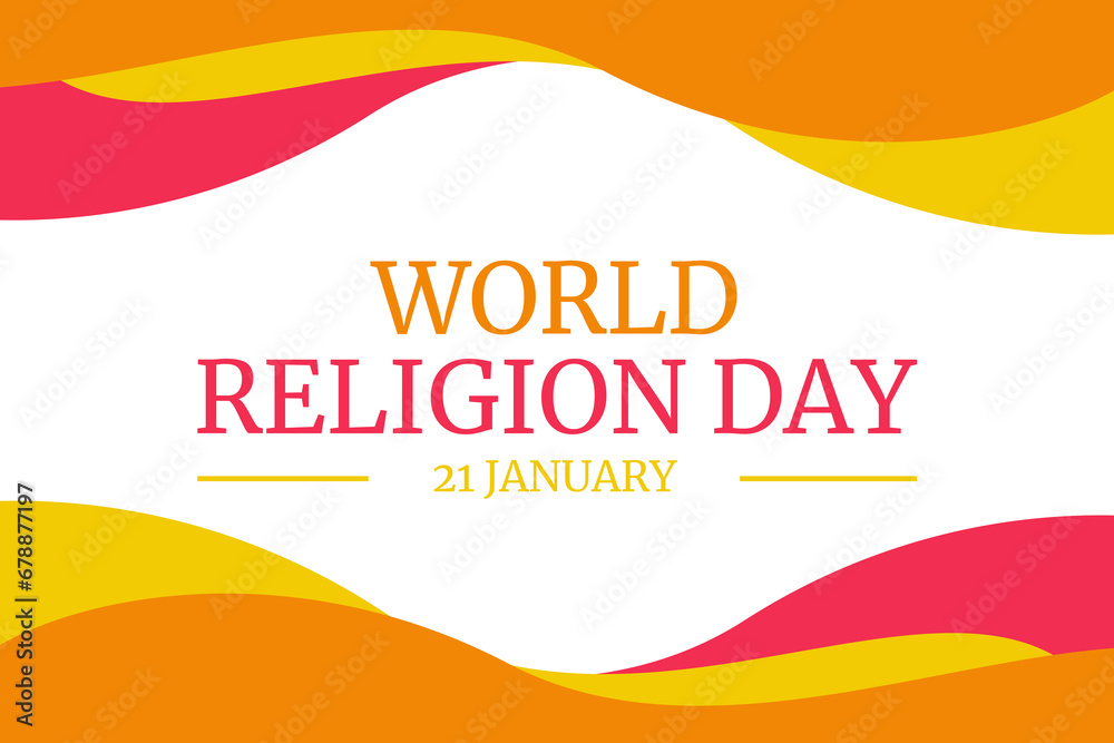 World Religion day background with traditional border design and ...