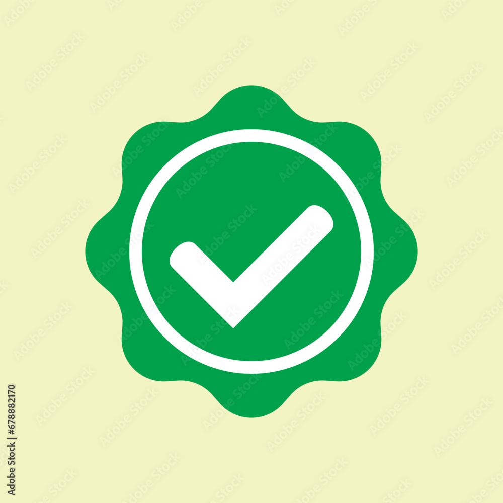 Approved icon. Green approved star sticker. Profile Verification ...