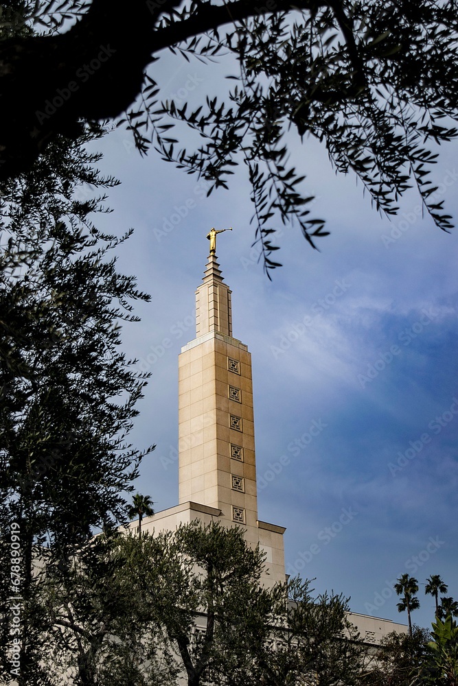 LA LDS Temple spire Stock Photo | Adobe Stock