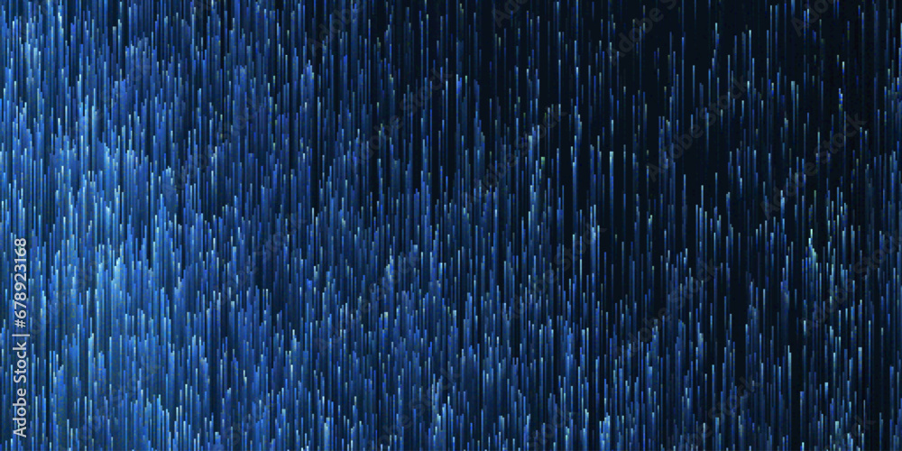 Big data flow in pixelated style. Futuristic blue glowing pixel sorting ...