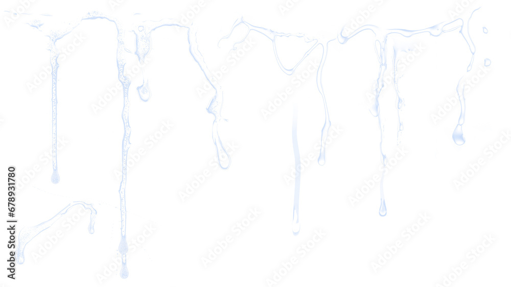 A digital illustration of drool or slime dripping on a transparent ...