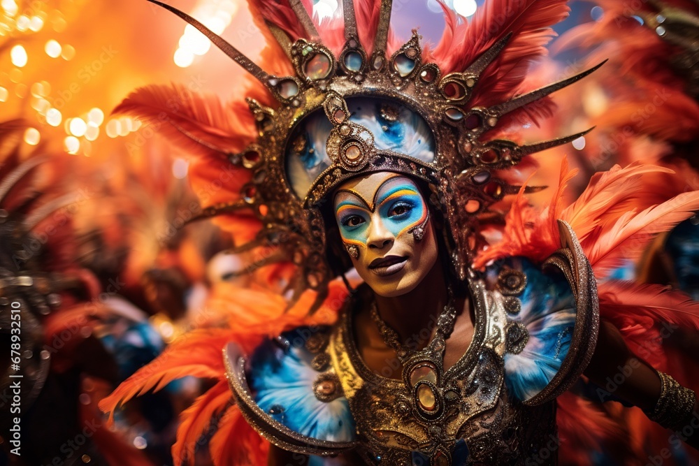 Rio Carnival Revelry: A realistic photo capturing a woman's vibrant ...