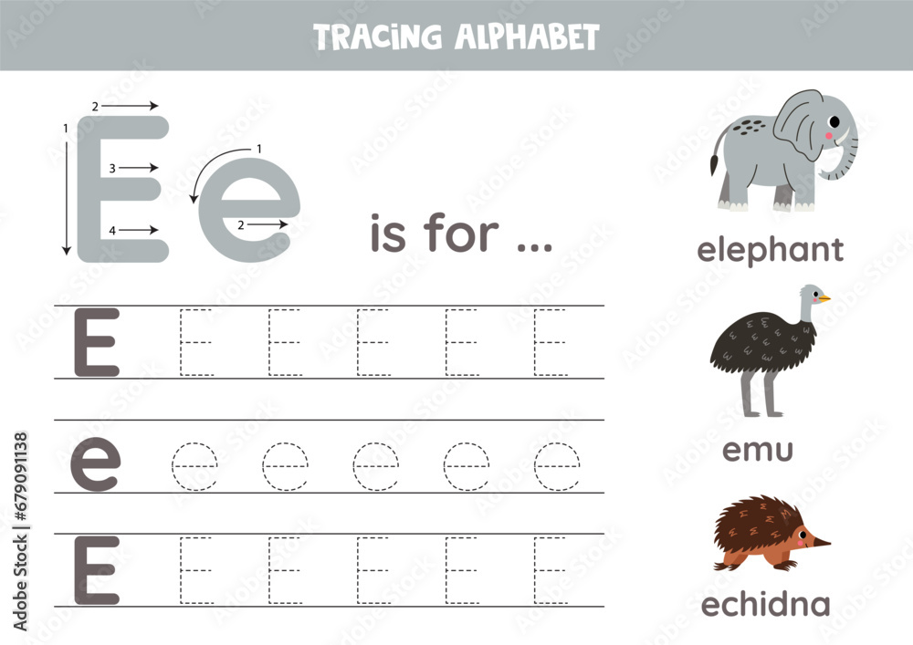 Tracing all letters of English alphabet. Preschool activity for kids ...