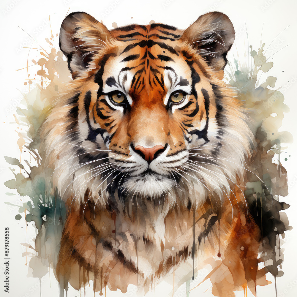 Ilustración de Stock Watercolor royel bangla taigar Sublimation Clipart ...