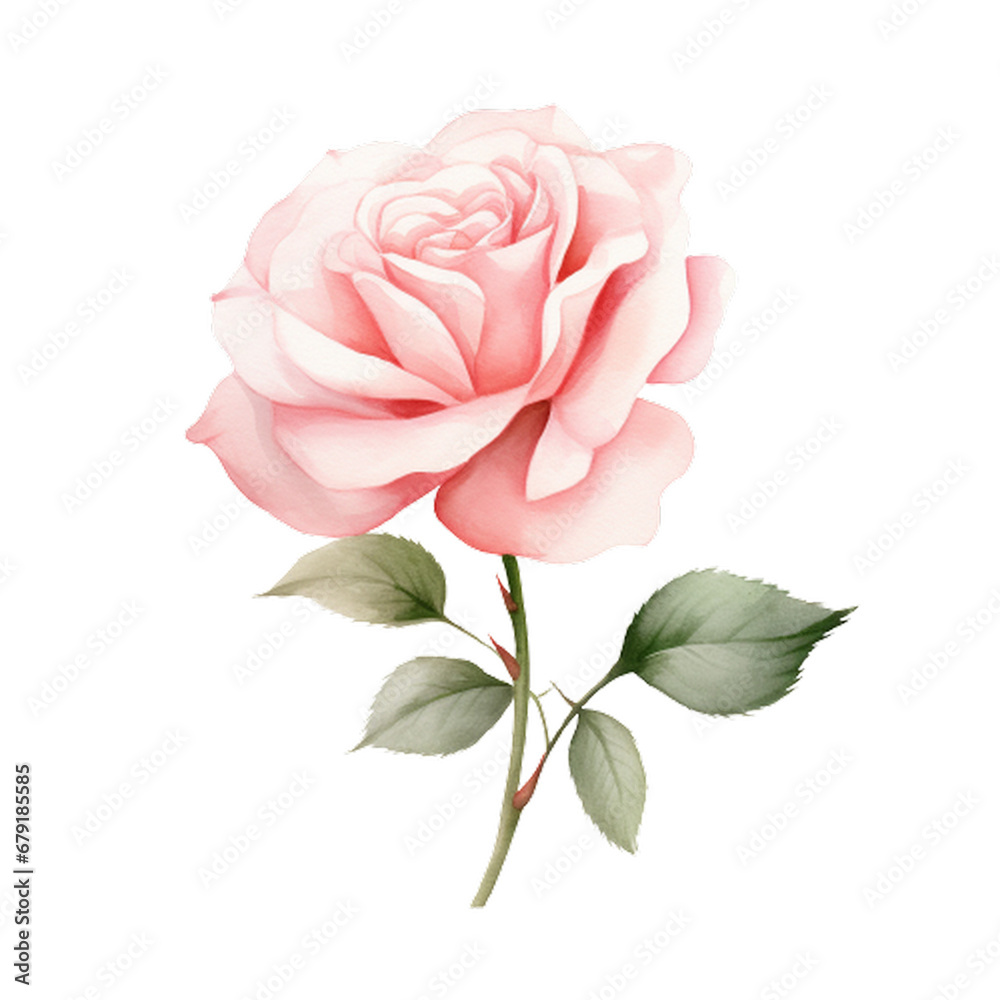 Illustration Stock Painted Petals Watercolor Blush Rose Clipart ...