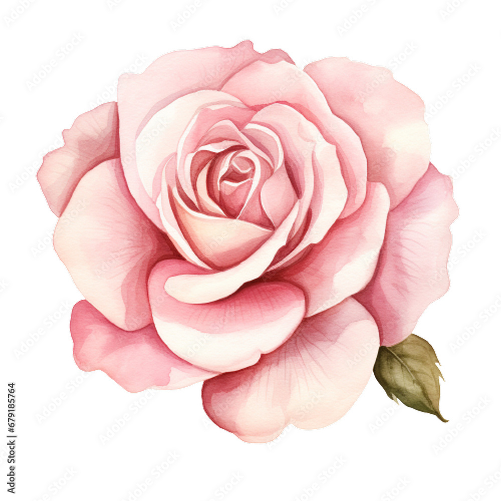 Illustration Stock Painted Petals Watercolor Blush Rose Clipart ...