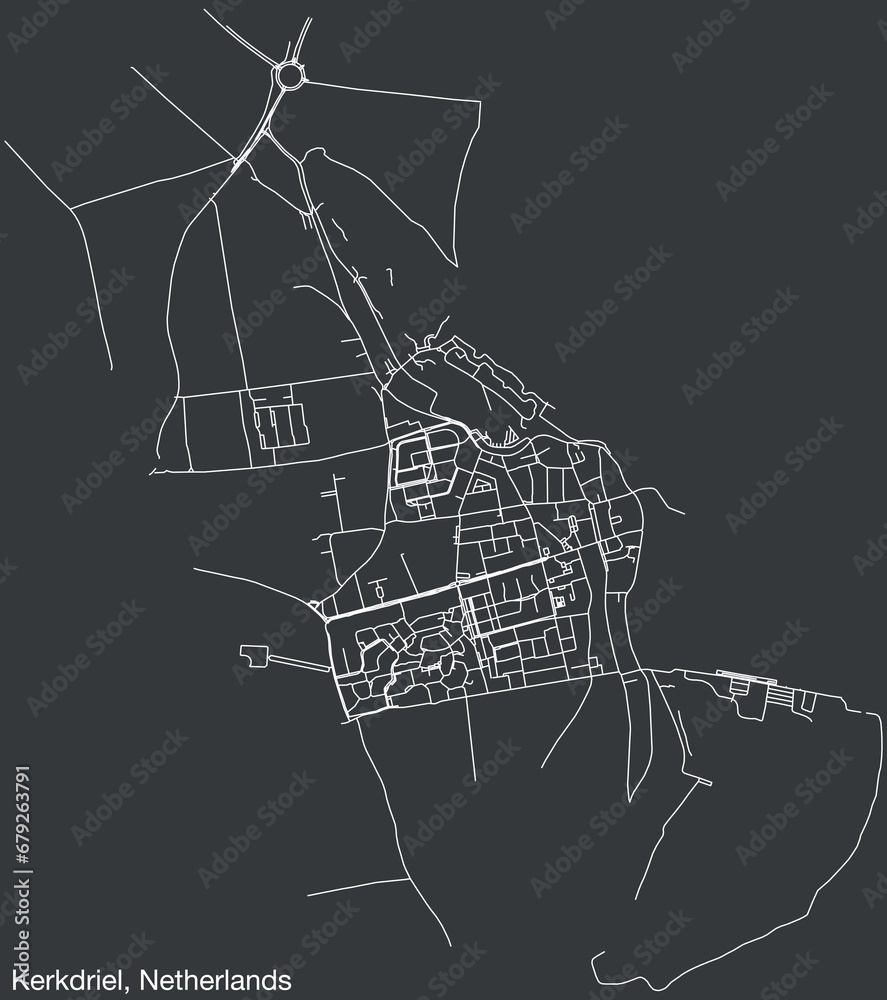 Detailed hand-drawn navigational urban street roads map of the Dutch ...