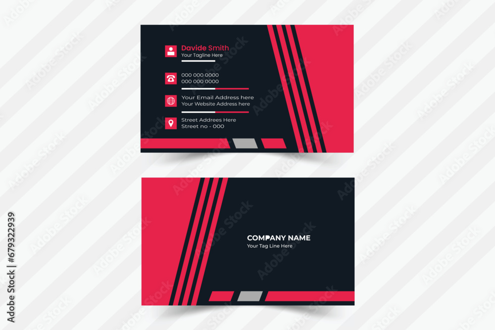 creative business card template. landscape orientation. Horizontal and ...