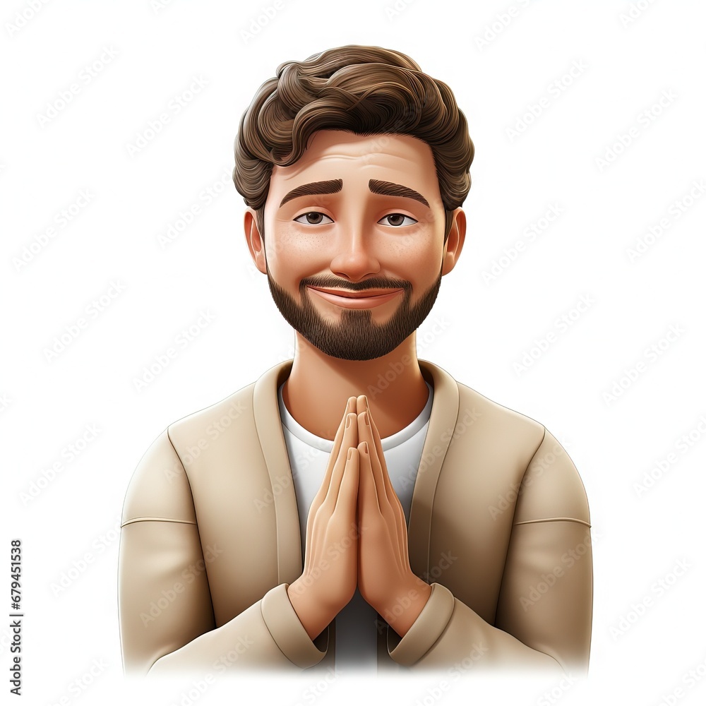 hyper realistic, Smiling Face with Folded Hands Praying Hands emoji ...