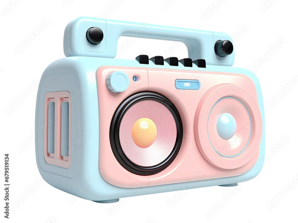 Cute Pastel tone boombox 3D illustration icon. Cassette Tape Player ...