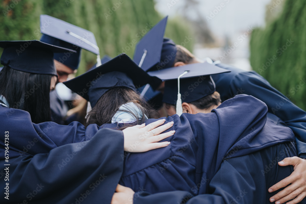 Group of University Students Celebrating Graduation with Smiles and ...