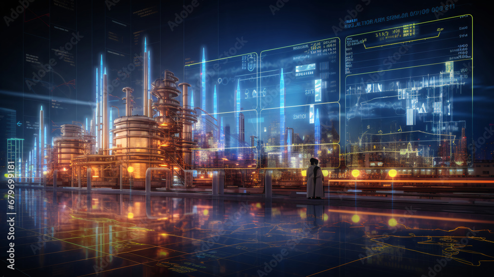 Integrated Petrochemical Infrastructure: Power Plant Refinery, Storage ...