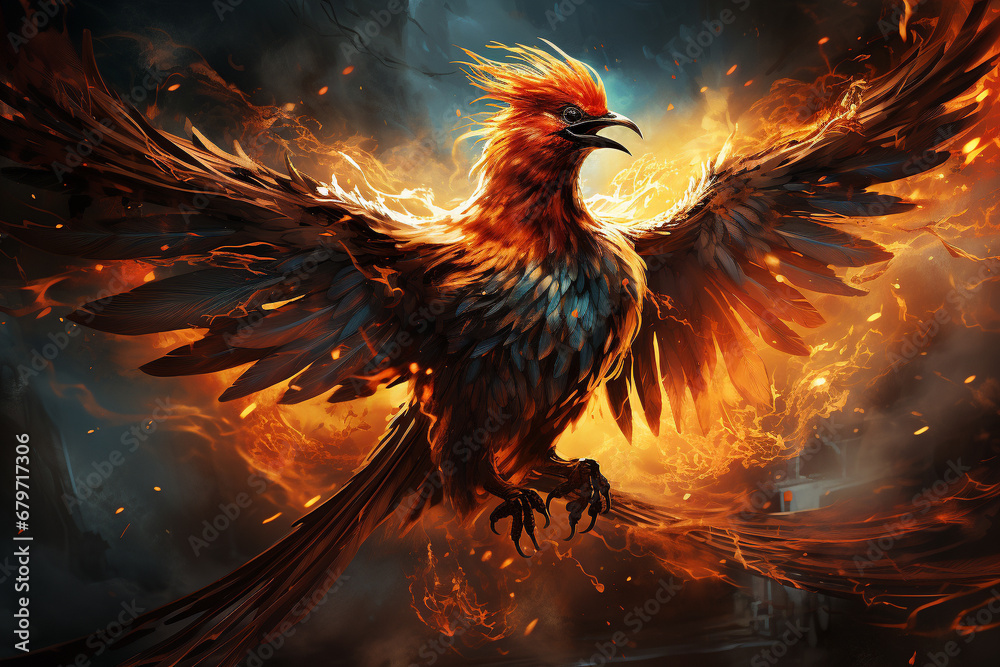 Captivating visual representation of the mythical phoenix, a symbol of ...