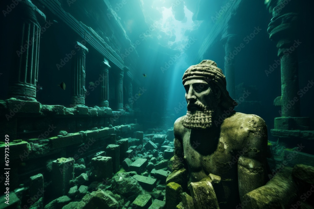 Legendary Atlantis. The sunken continent of an ancient highly developed ...