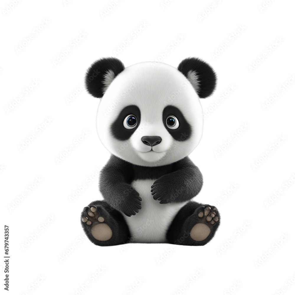 Cute Panda Bear Isolated on Transparent Background Clipart, png ...