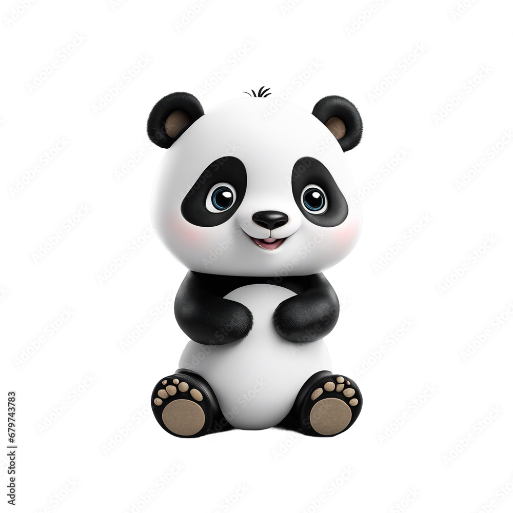 Cute Panda Bear Isolated on Transparent Background Clipart, png ...