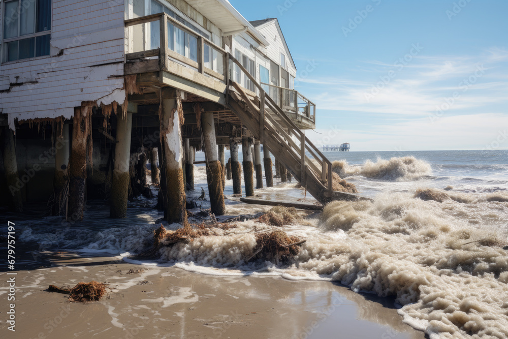 Effects of rising sea levels on coastal areas Stock Photo | Adobe Stock
