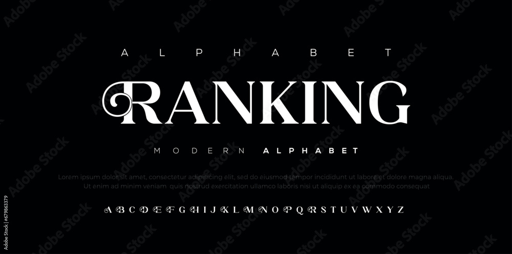 RANKING Modern minimal abstract alphabet fonts. Typography technology ...