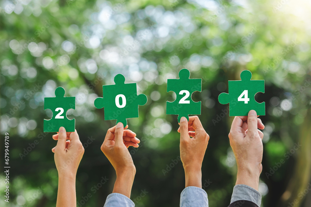 2024 World environment day and ESG Concept of teamwork and partnership ...