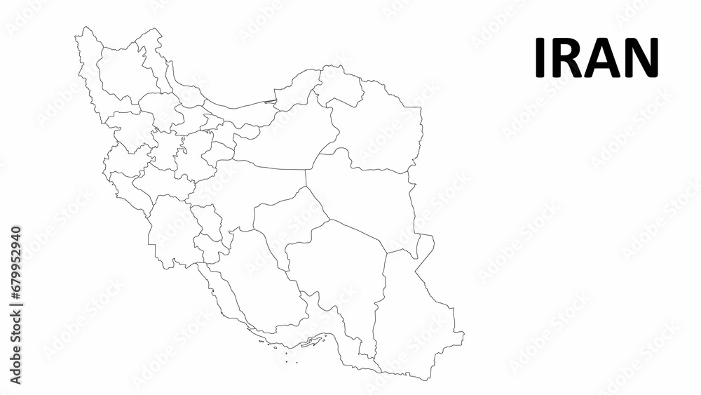 Stock-Illustration „Iran Map. Iran Political Map with capital Tehran ...