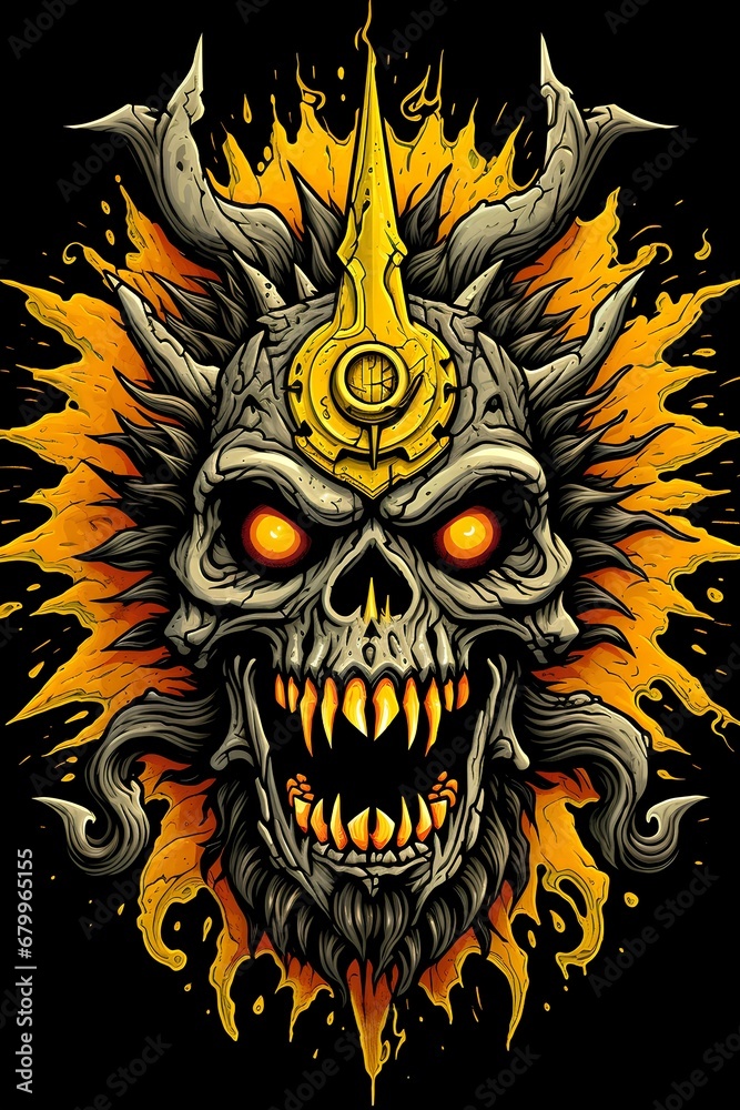 Huitzilopochtli, The Aztec Sun God. 2d colorful logo. Cyberpunk style ...