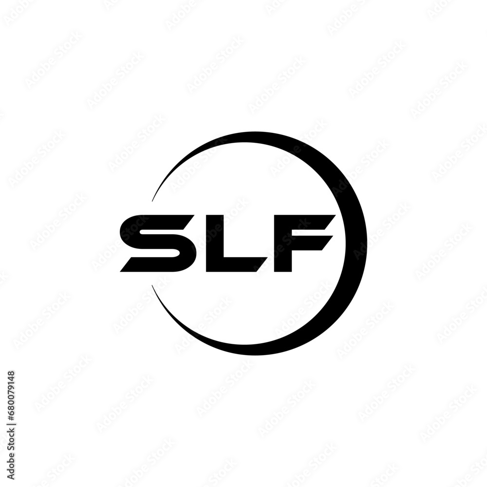 SLF letter logo design with white background in illustrator, cube logo ...
