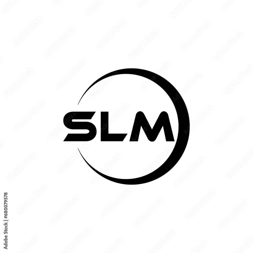 SLM letter logo design with white background in illustrator, cube logo ...