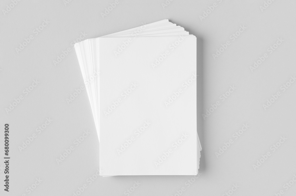 Cv, resume, letterhead, invoice mockup. Stack of A4 papers on a grey ...
