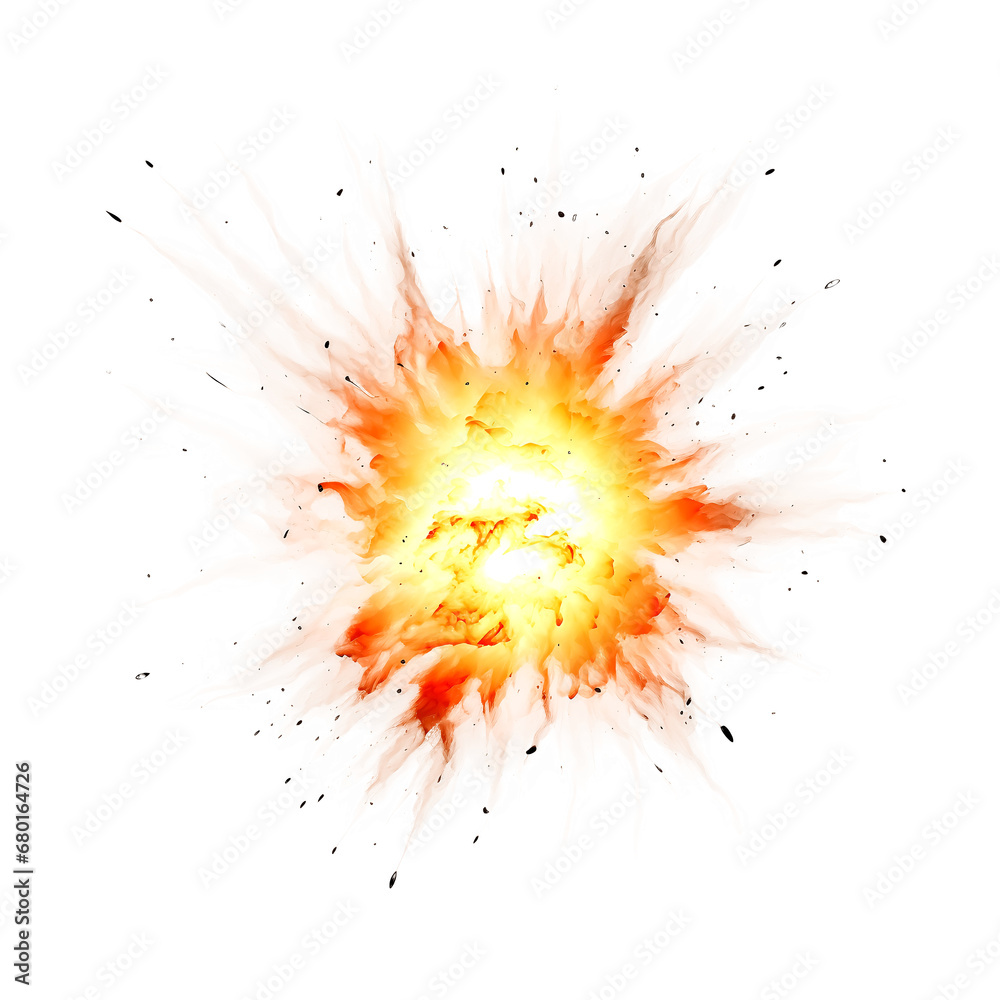 Realistic muzzle flash effect on isolated with transparent concept ...