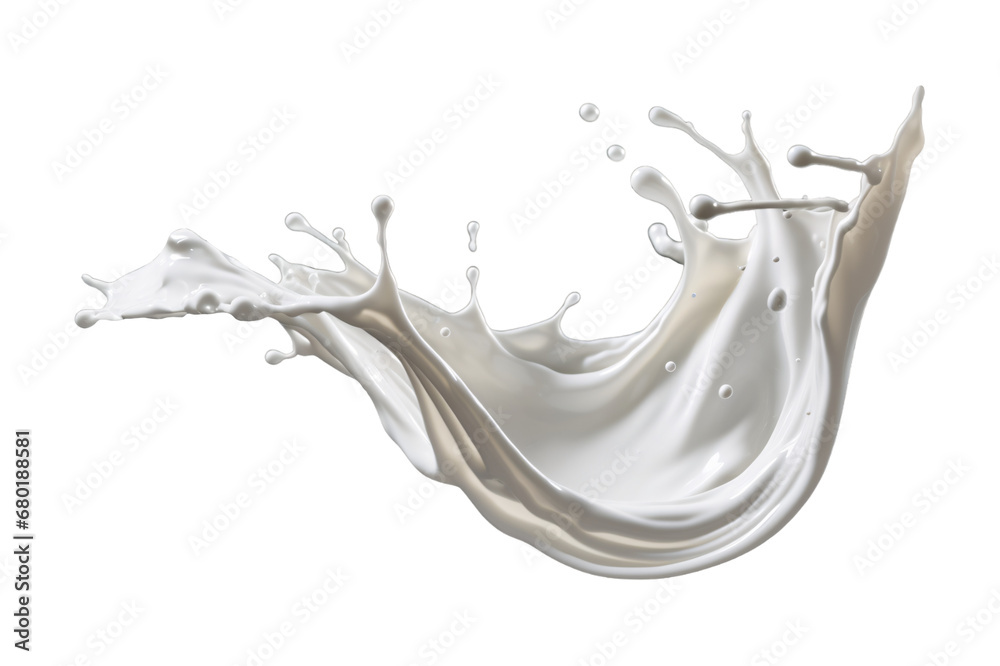 twisted milk splash isolated on a transparent background, creamy Yogurt ...
