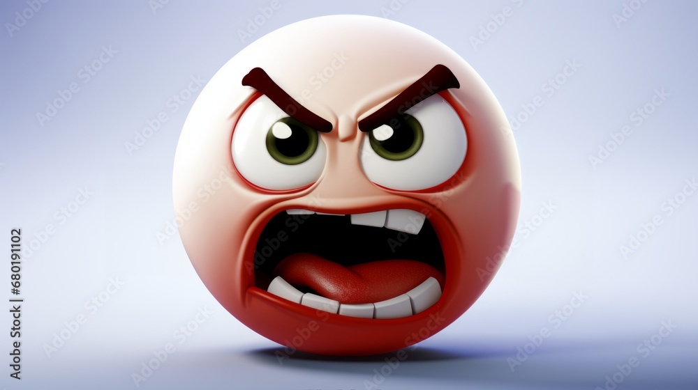 Angry Face Emoji. A face with a frowning mouth and eyes and eyebrows ...