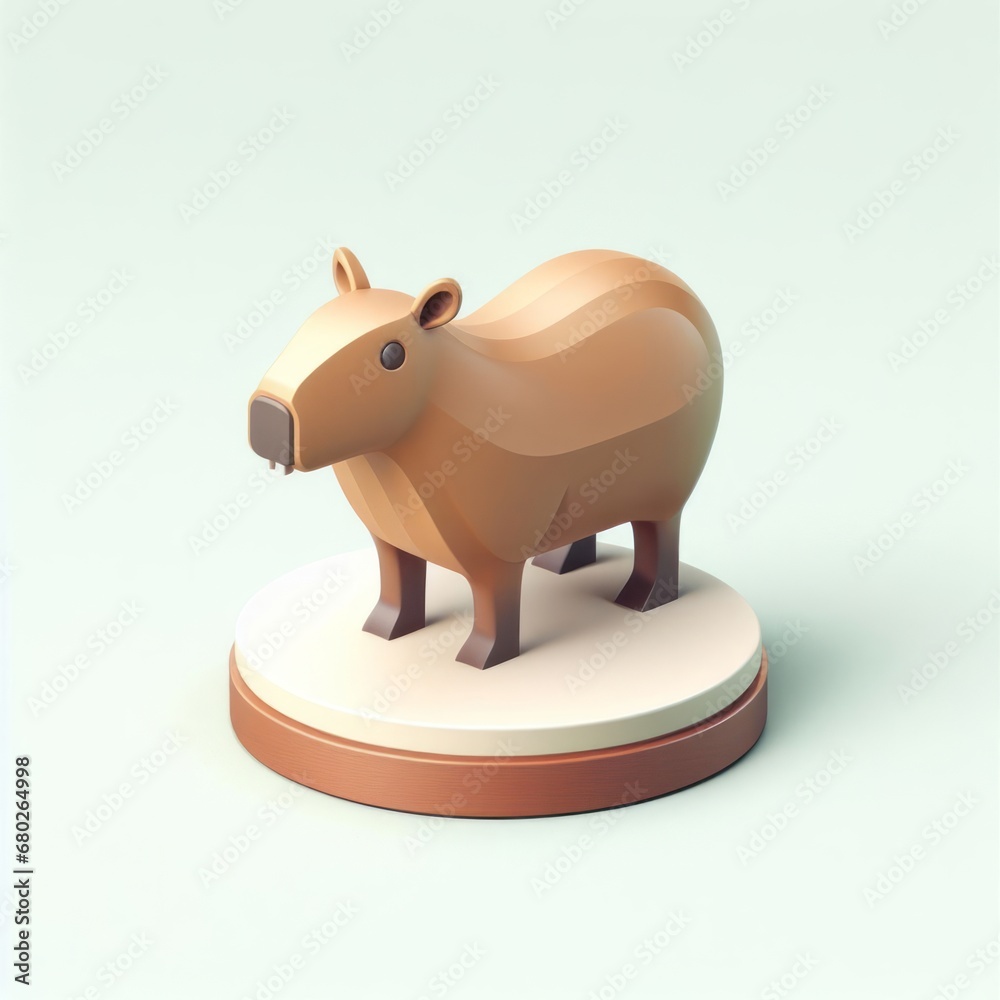 Stock-Illustration „Capybara 3D version for digital animation in resin ...