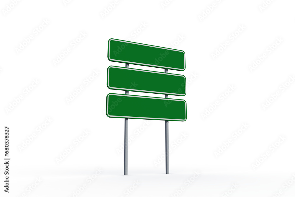 Digital png image of green road signs with copy space on transparent ...