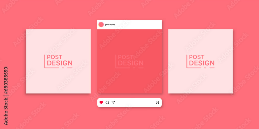 instagram post mockup vector. social media instagram carousel post ...