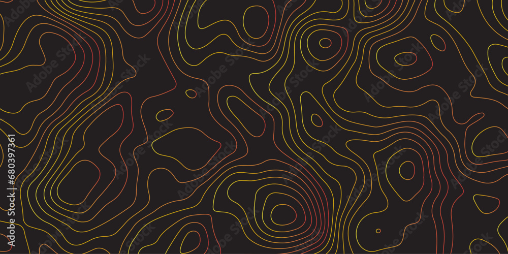 Abstract background of the topographic contours map with geographic ...