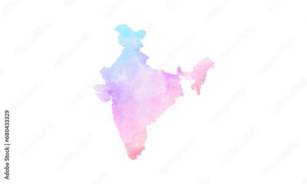 colorful india map watercolor vector background Stock Vector | Adobe Stock