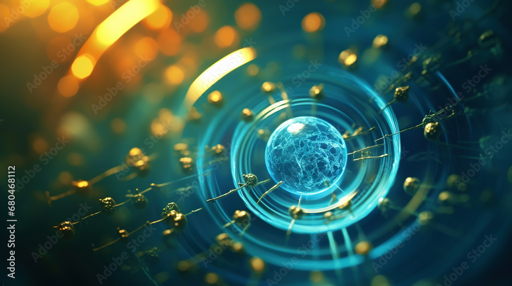 Microscopy of futuristic genetic engineered cell. Advanced ...