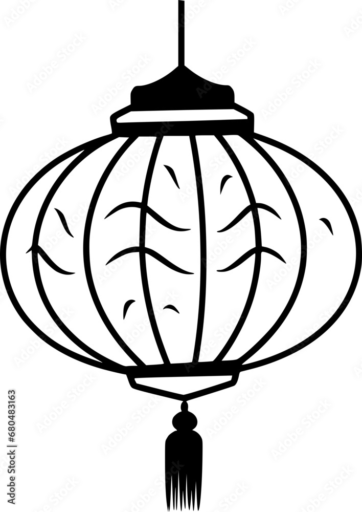 outline illustration of lantern for coloring page Stock Vector | Adobe ...