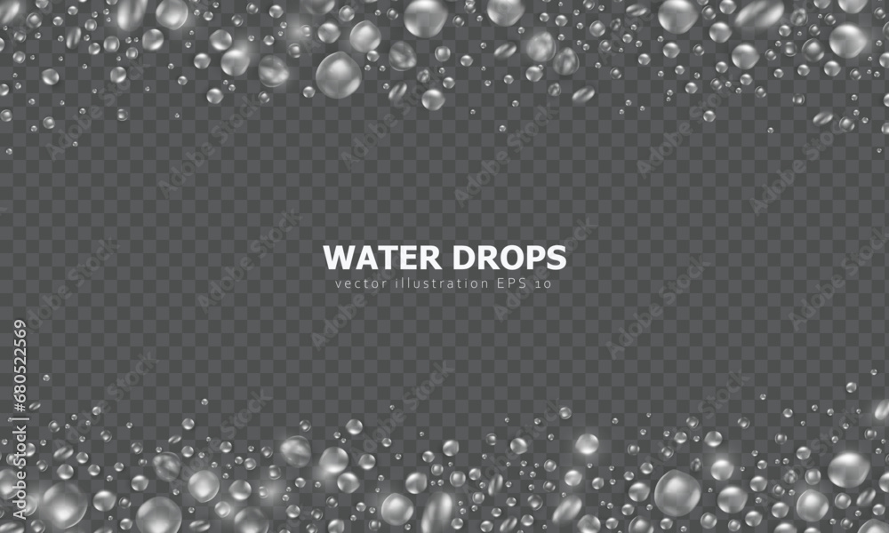 Wallpaper with realistic 3d pure water drops or condensation on surface ...