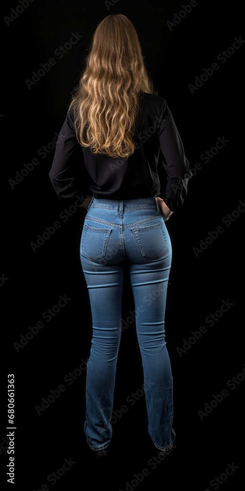 A cute 20-year-old female is captured in full-body application photo ...
