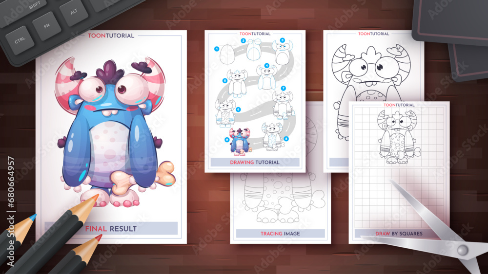 How to Draw a Bull. Step by Step Drawing Tutorial. Draw Guide. Simple ...