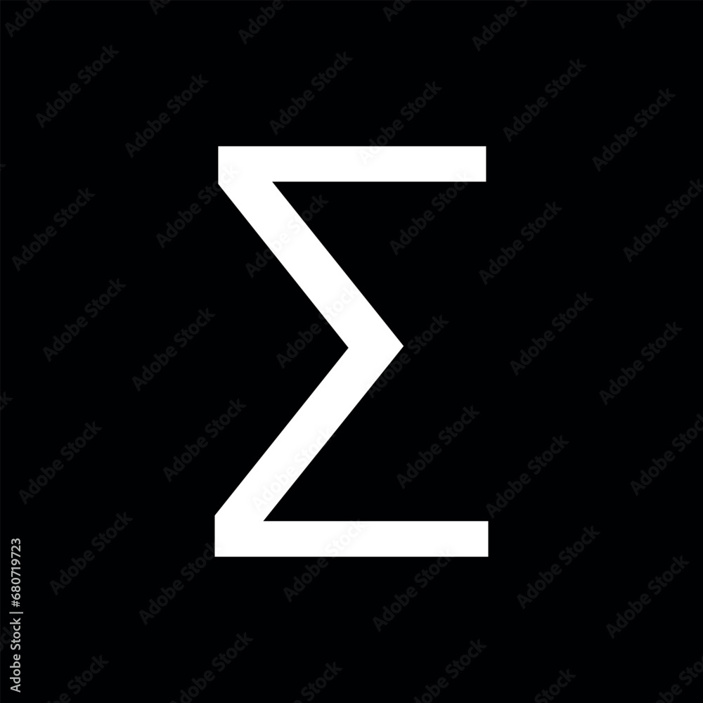 Sigma letter icon. Symbols used in Mathematics. Vector illustration ...