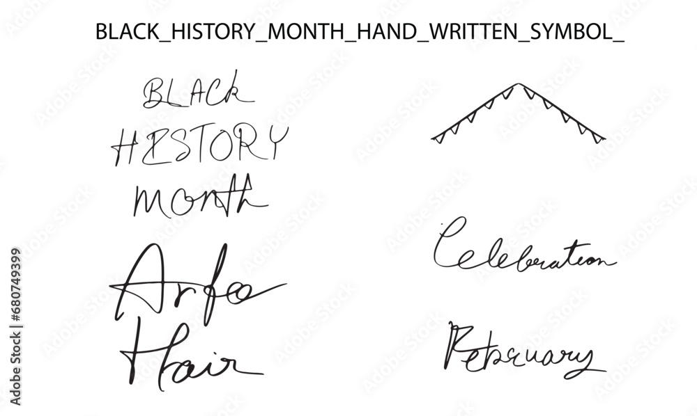 Black history month calligraphy text font hand written lettering ...